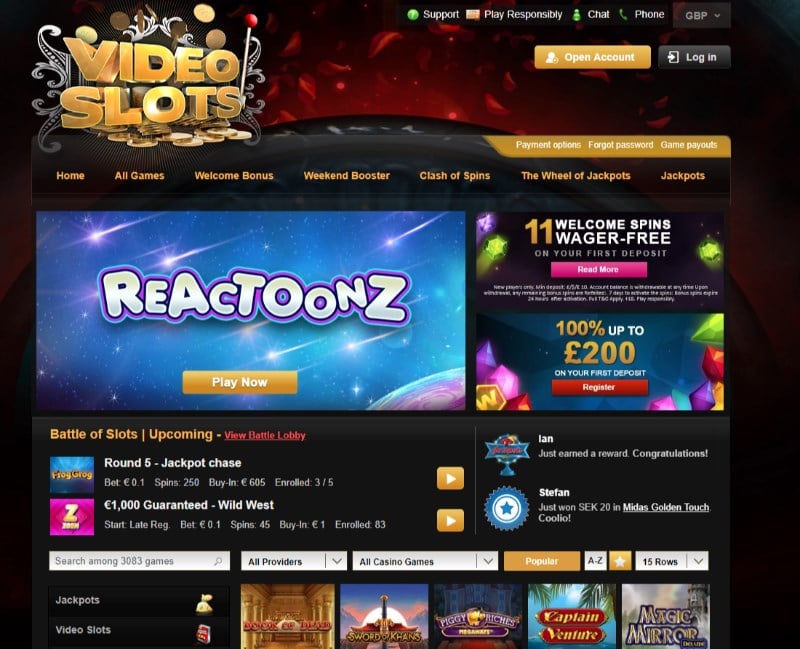 Videoslots Bonus Code, Free Spins & Sign Up Offers