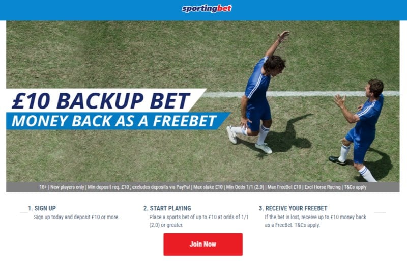 Sportingbet Promo Code | Get a £10 backup bet with this sign up offer!