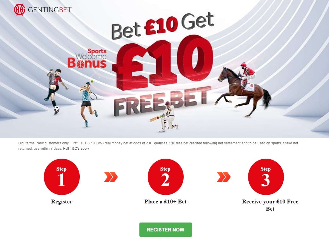 Genting Bet Promo Code NEWBONUS - £10 sign up bet offer
