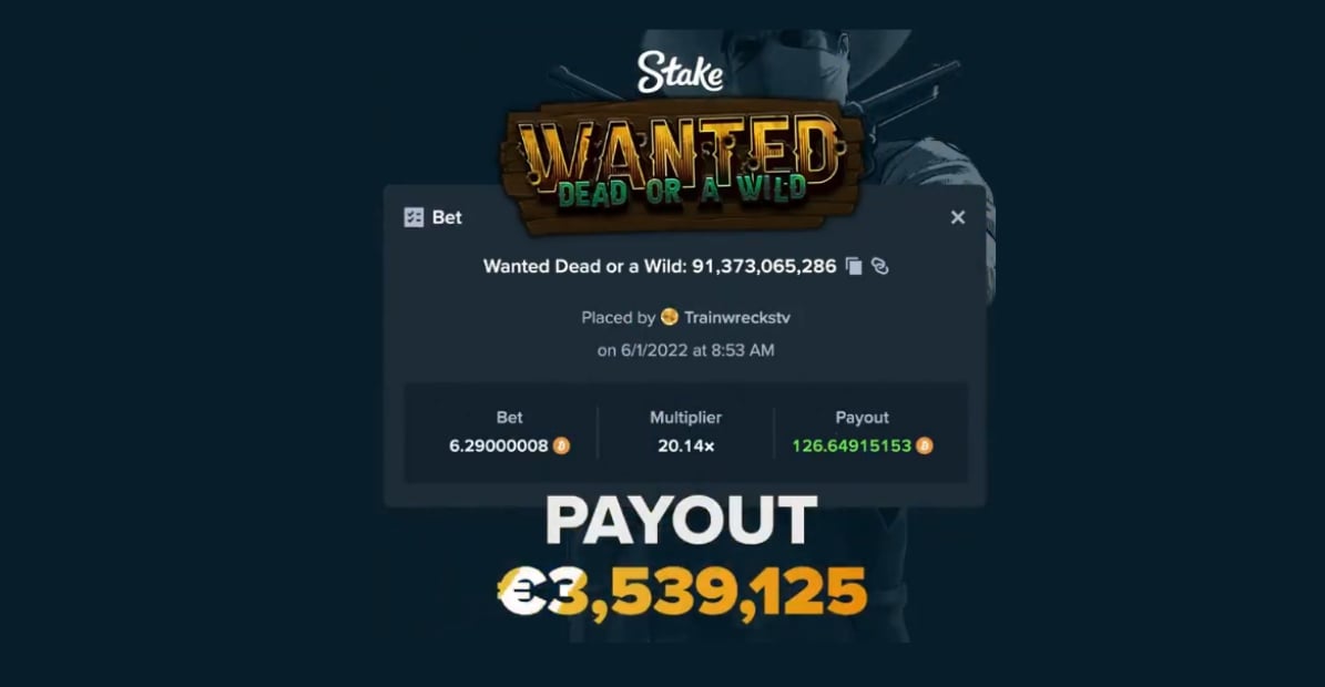 Trainwreckstv wins $3.5million at Stake.com casino