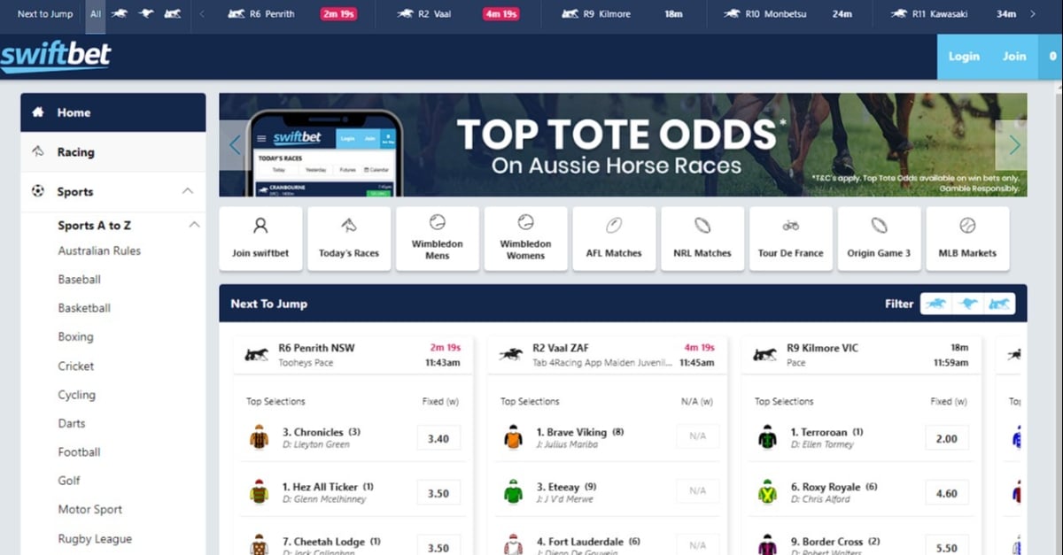 SwiftBet.com.au Code - Join Australia's newest bookie with code BETSAU