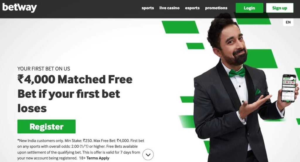 Betway India Sign Up Code NEWBONUS - ₹4,000 Free Bet