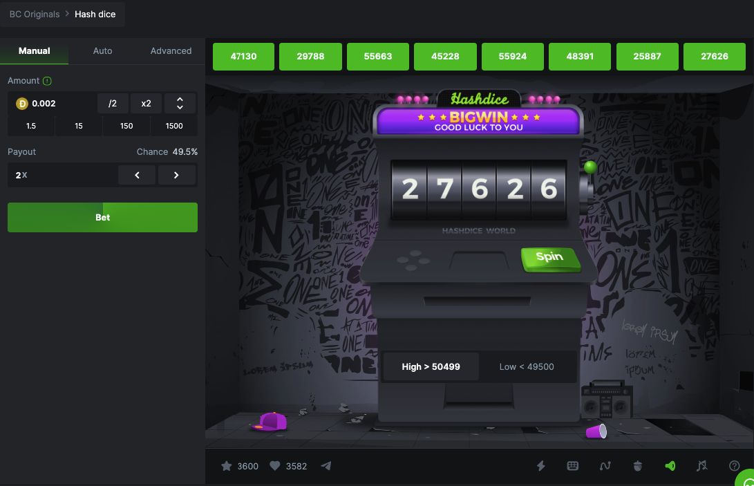 $2.50 Hash Dice Bet Turns Into Epic $49,000 Payout at BC.Game Casino