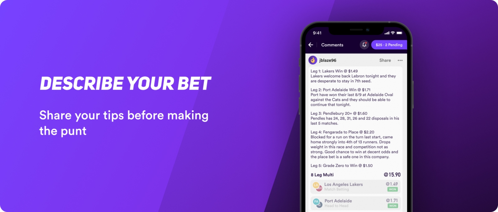 Dabble Bet Description - How to get the most out of Dabble's unique bet description feature