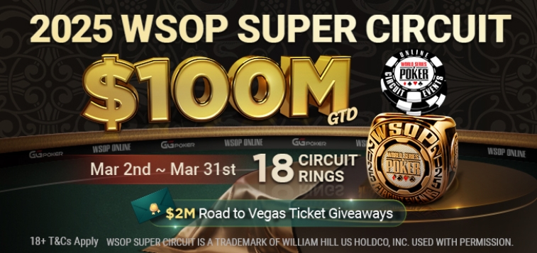 2025 WSOP Super Circuit s návratnosťou 100 miliónov $ GTD na GGPoker