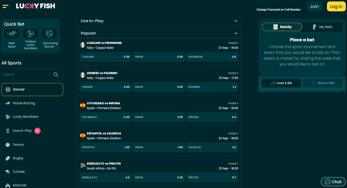 LuckyFish.co.za Promo Code NEWBONUS - Get R50 no deposit on sign up