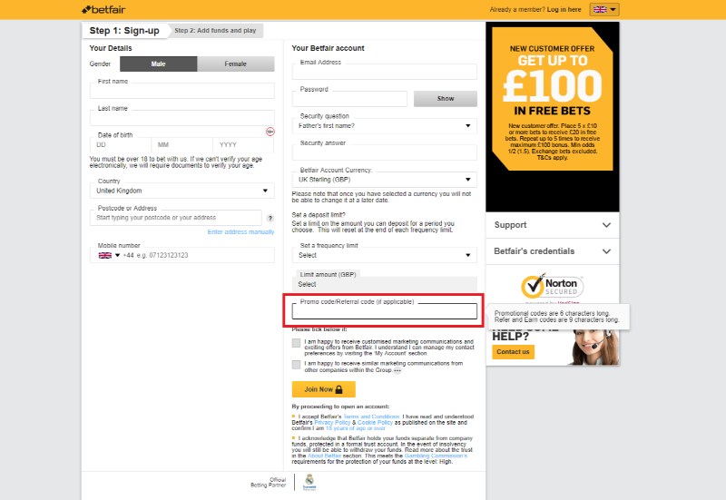Betfair Promo/Referral Codes, Welcome Offer & Promotions