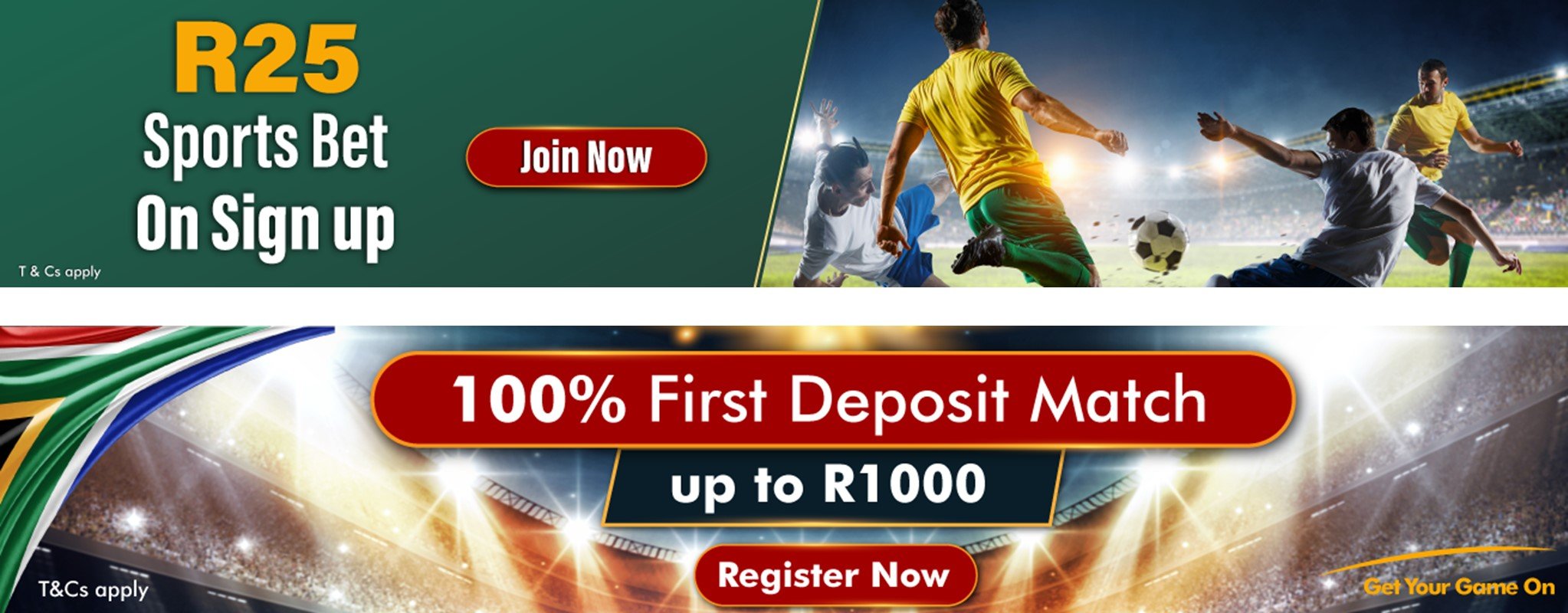 G-Bets Bonus Code NEWBONUS - R25 no deposit plus R1,000 in free bets
