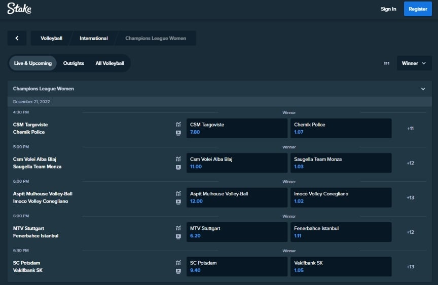 How to live stream volleyball on Stake.com