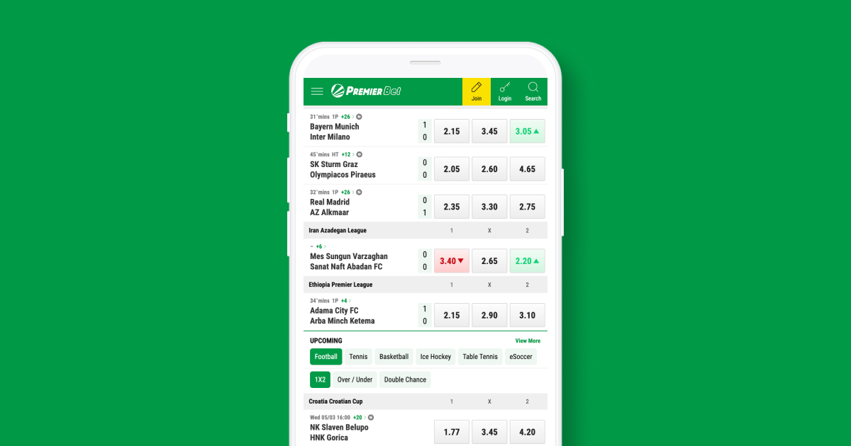 Premier Bet Sports - Get free bets and watch live streaming sports